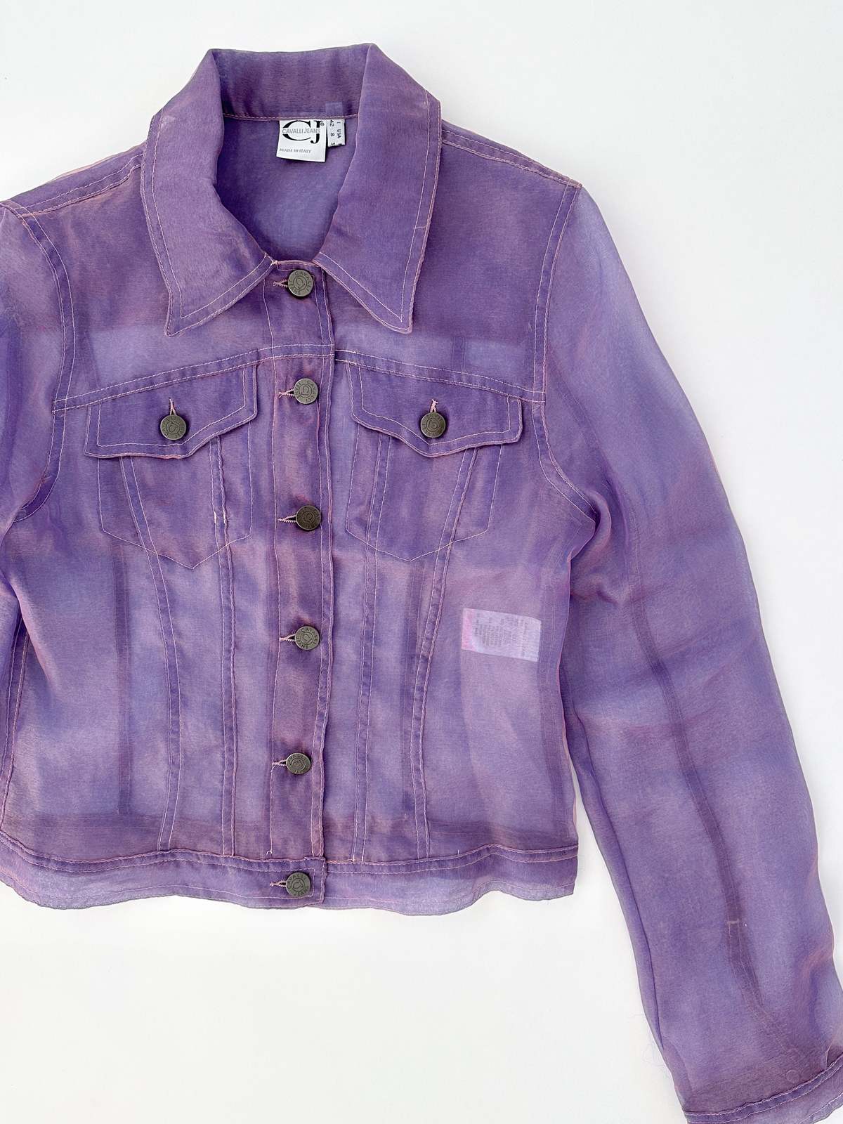 Cavalli Jeans Sheer Jacket - Purple | Garmentory