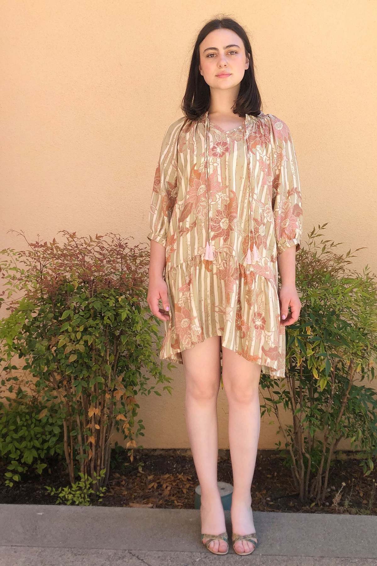 Natalie Martin Stevie Dress - Sunflower Stripe Print | Garmentory