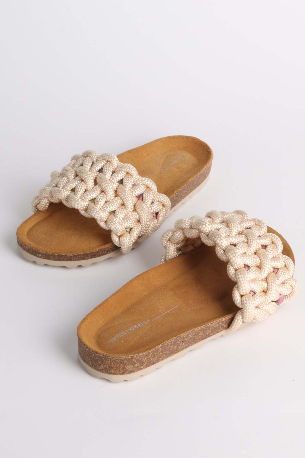 "INTENTIONALLY __________." Macro Sandals - Black/Vanilla | Garmentory