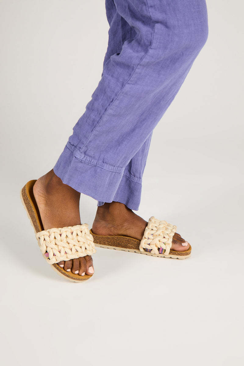 "INTENTIONALLY __________." Macro Sandals - Black/Vanilla | Garmentory