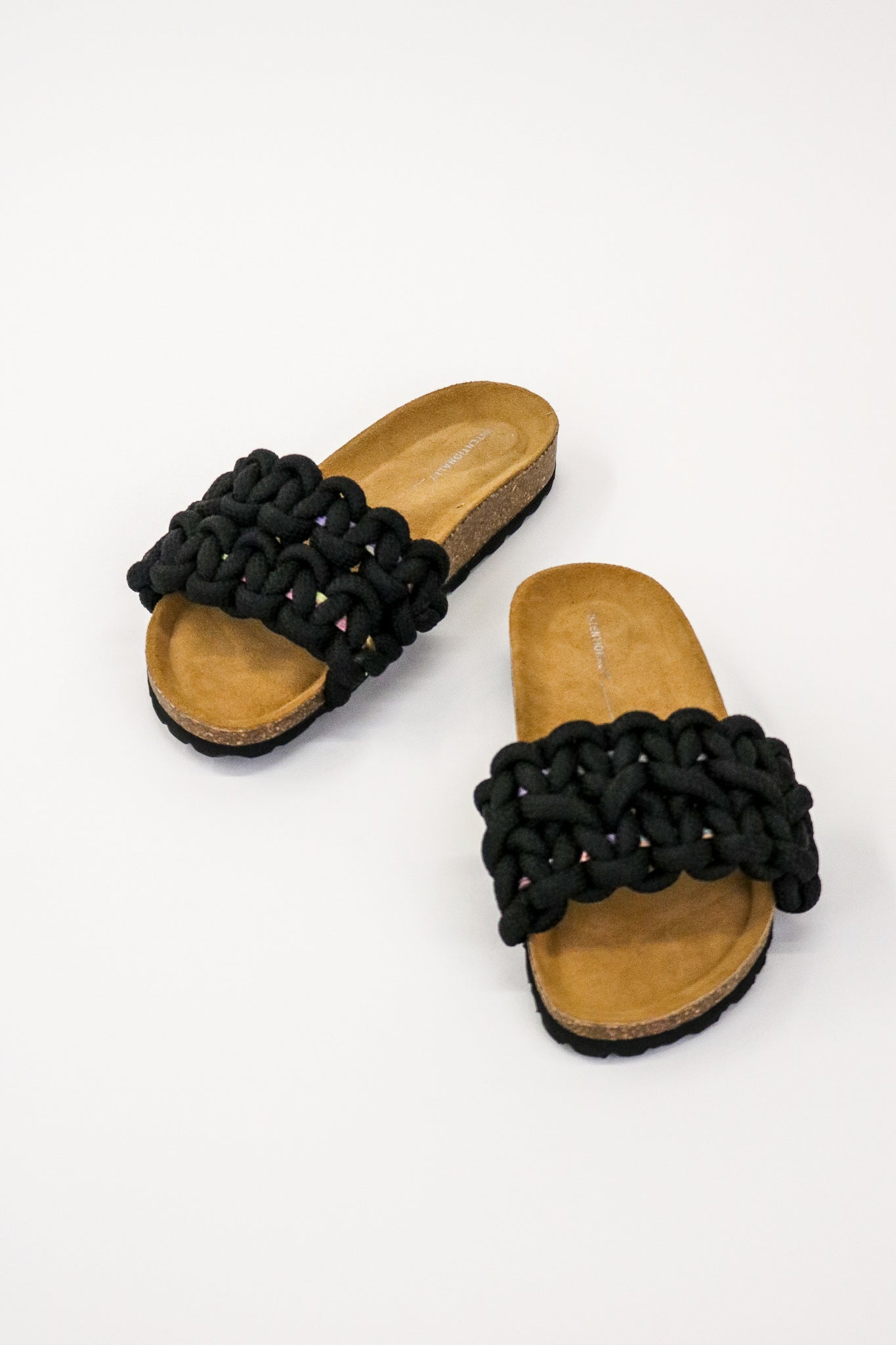 "INTENTIONALLY __________." Macro Sandals - Black/Vanilla | Garmentory