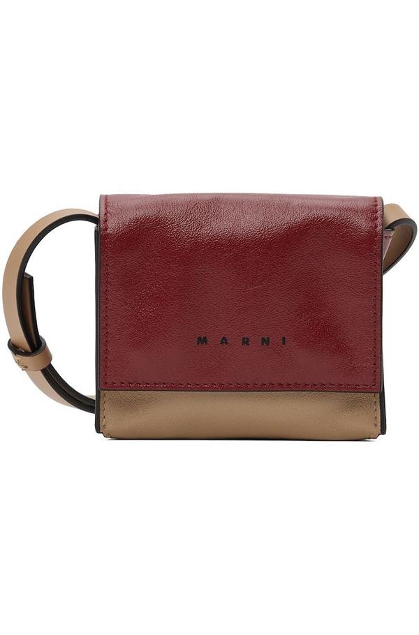 Marni Red & Beige Mini Crossbody Bag - Wine/Dune | Garmentory