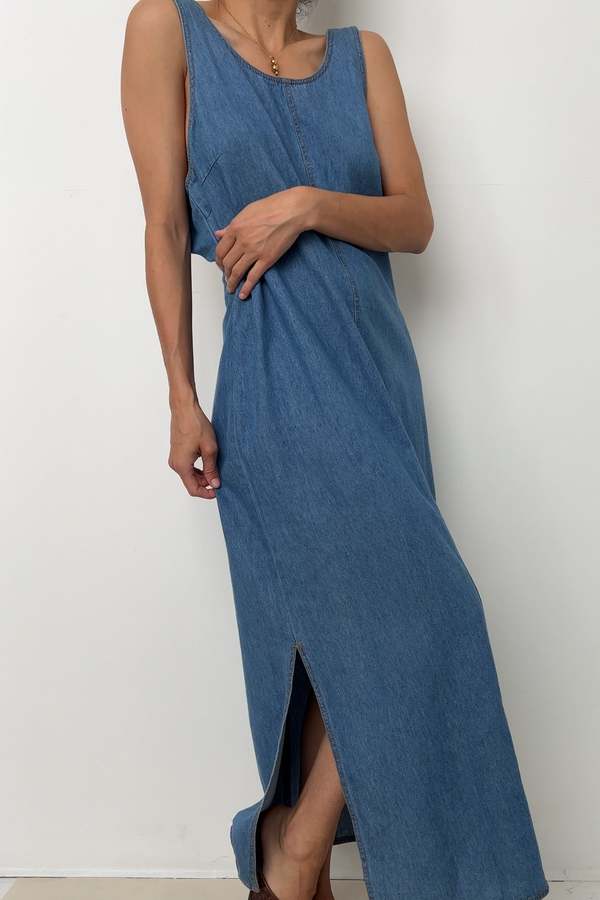Vintage 90s Denim Tent Dress - Medium Wash | Garmentory