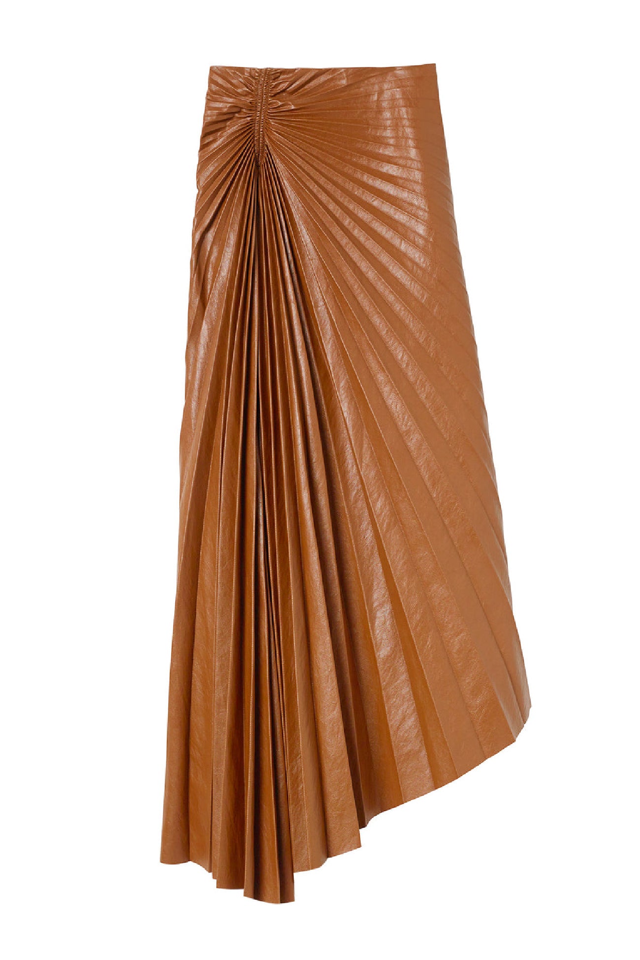 A.L.C. Tracy Vegan Leather Pleated Skirt - Cognac | Garmentory