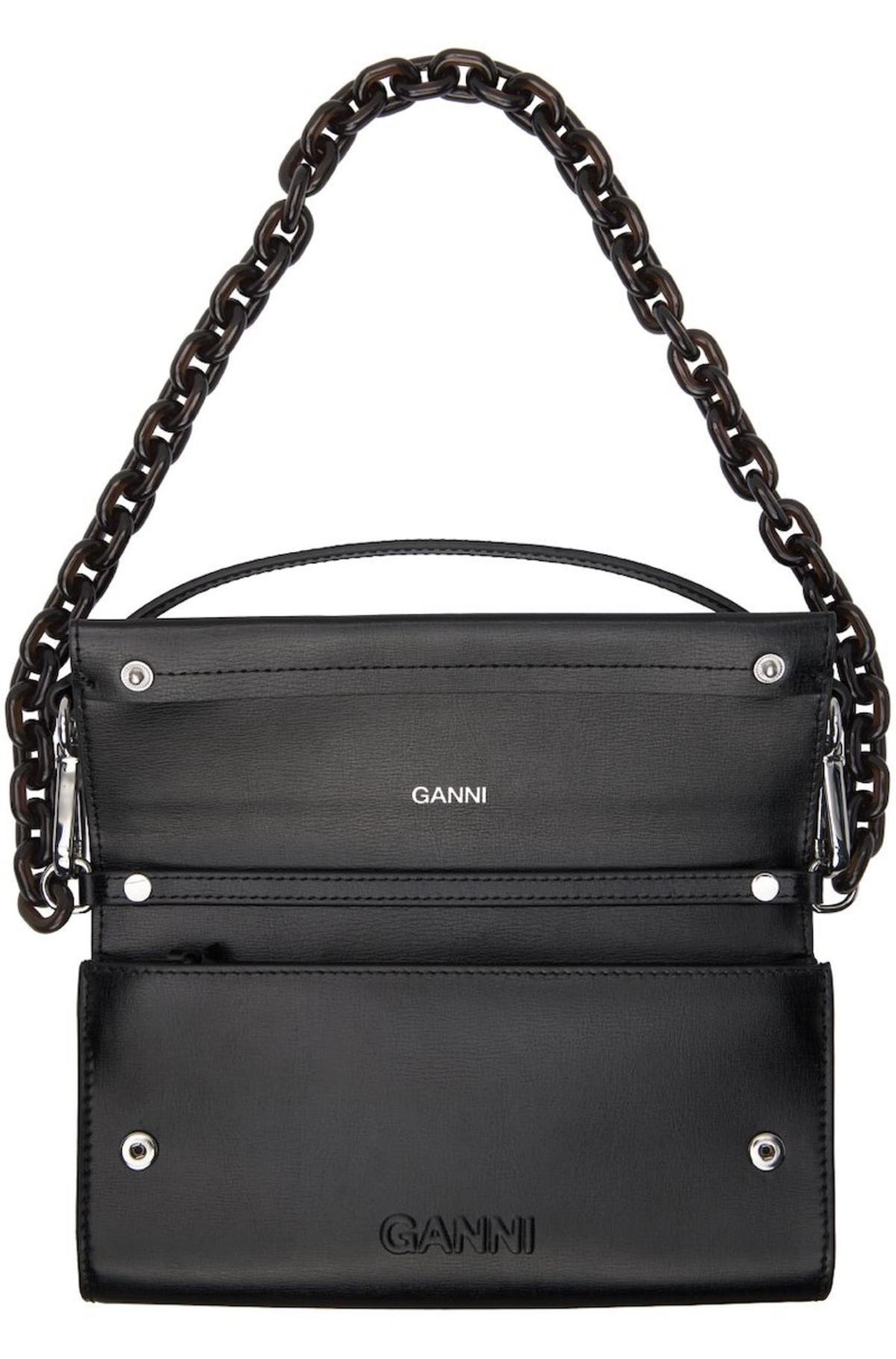 Ganni Banner Envelope Wallet - Black | Garmentory