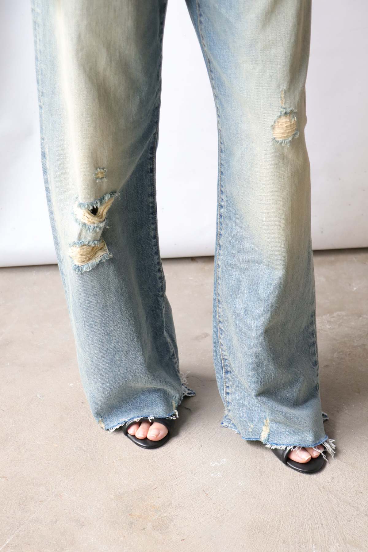 R13 D'arcy Loose Jean w/ Rips - Hester Blue | Garmentory
