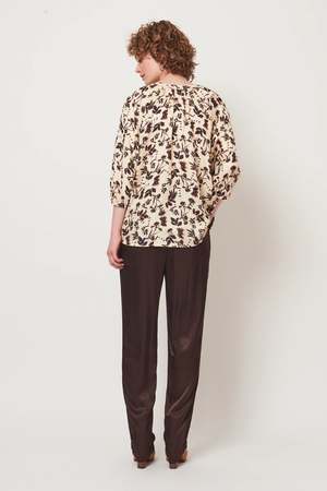 Raquel Allegra Poet Top - Cream Flowers | Garmentory