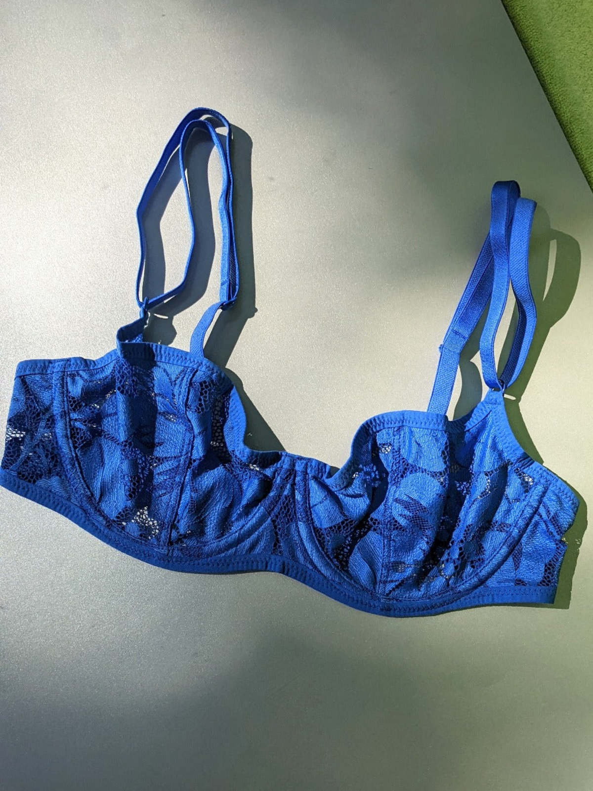 Yasmine Eslami Zoe Lace Balcony Underwire Bra - Klein | Garmentory