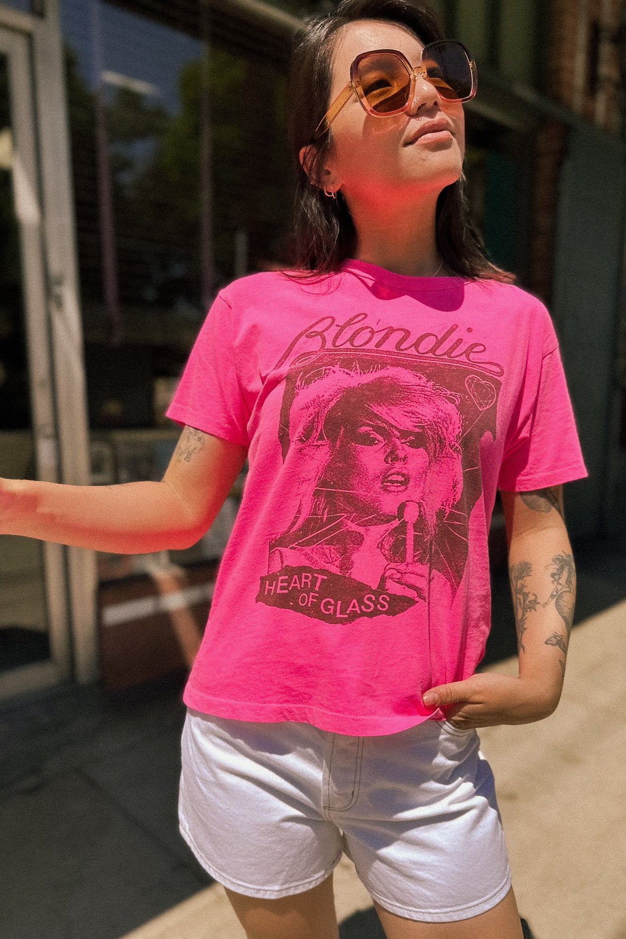 Daydreamer Blondie Heart Of Glass Flyer Ringer Tee - Sugar Plum ...