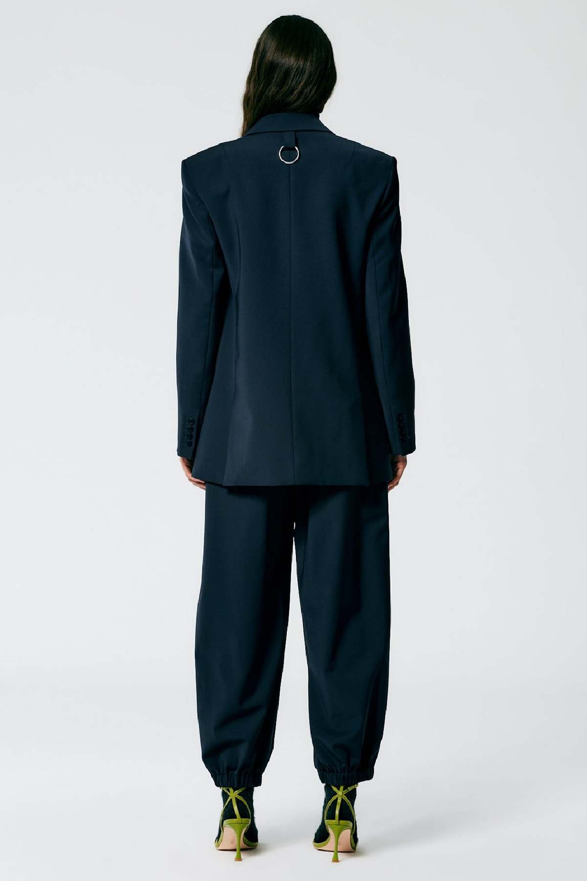 Tibi Tropical Wool Max Blazer - Navy | Garmentory