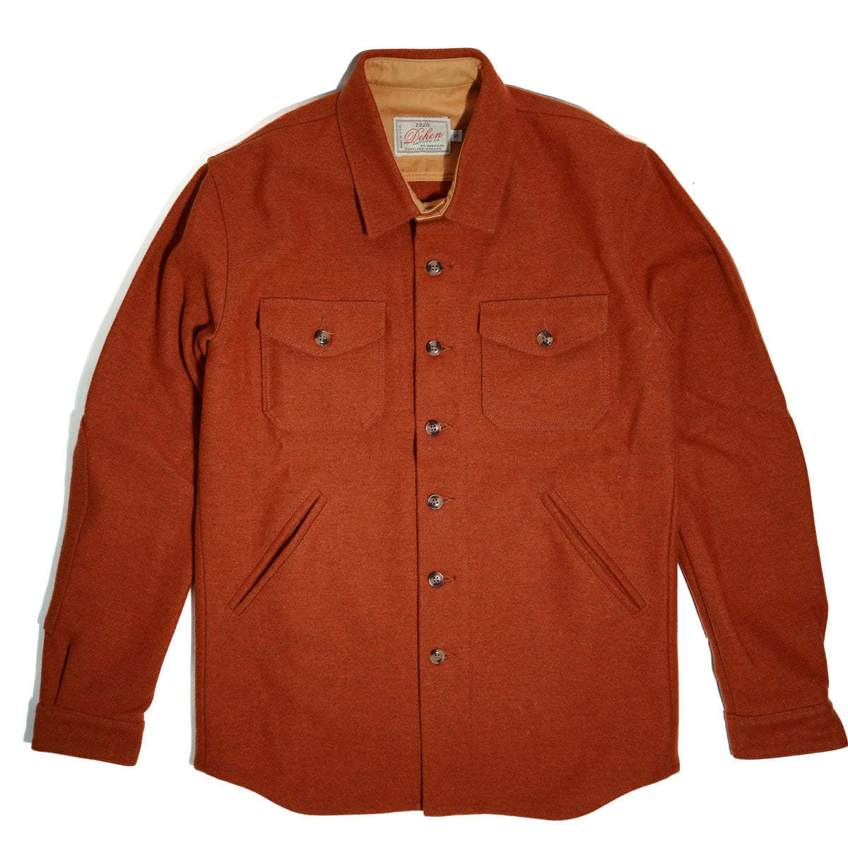 Dehen Crissman Wool Overshirt - Burnt Orange | Garmentory