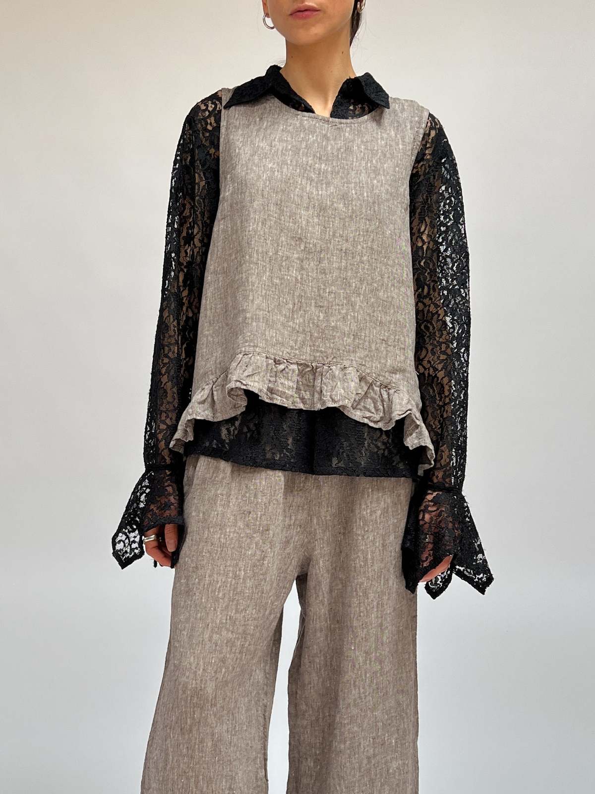 Linen Ruffle Top | Garmentory