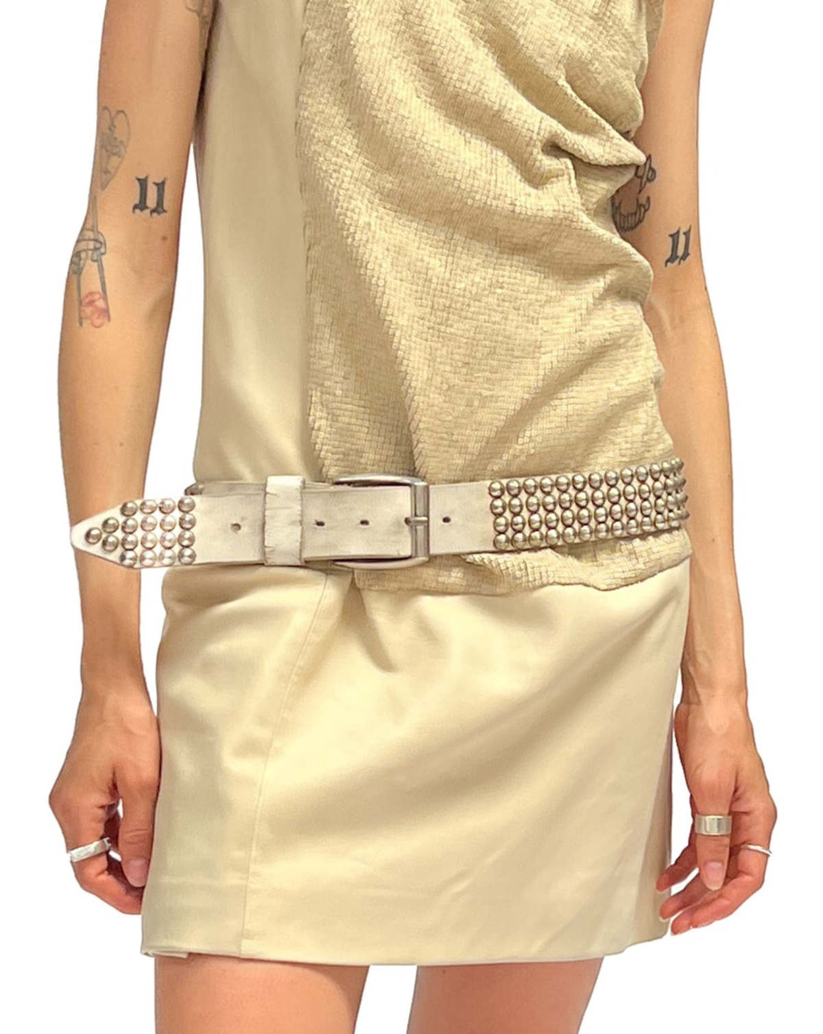 Studded Belt - White | Garmentory