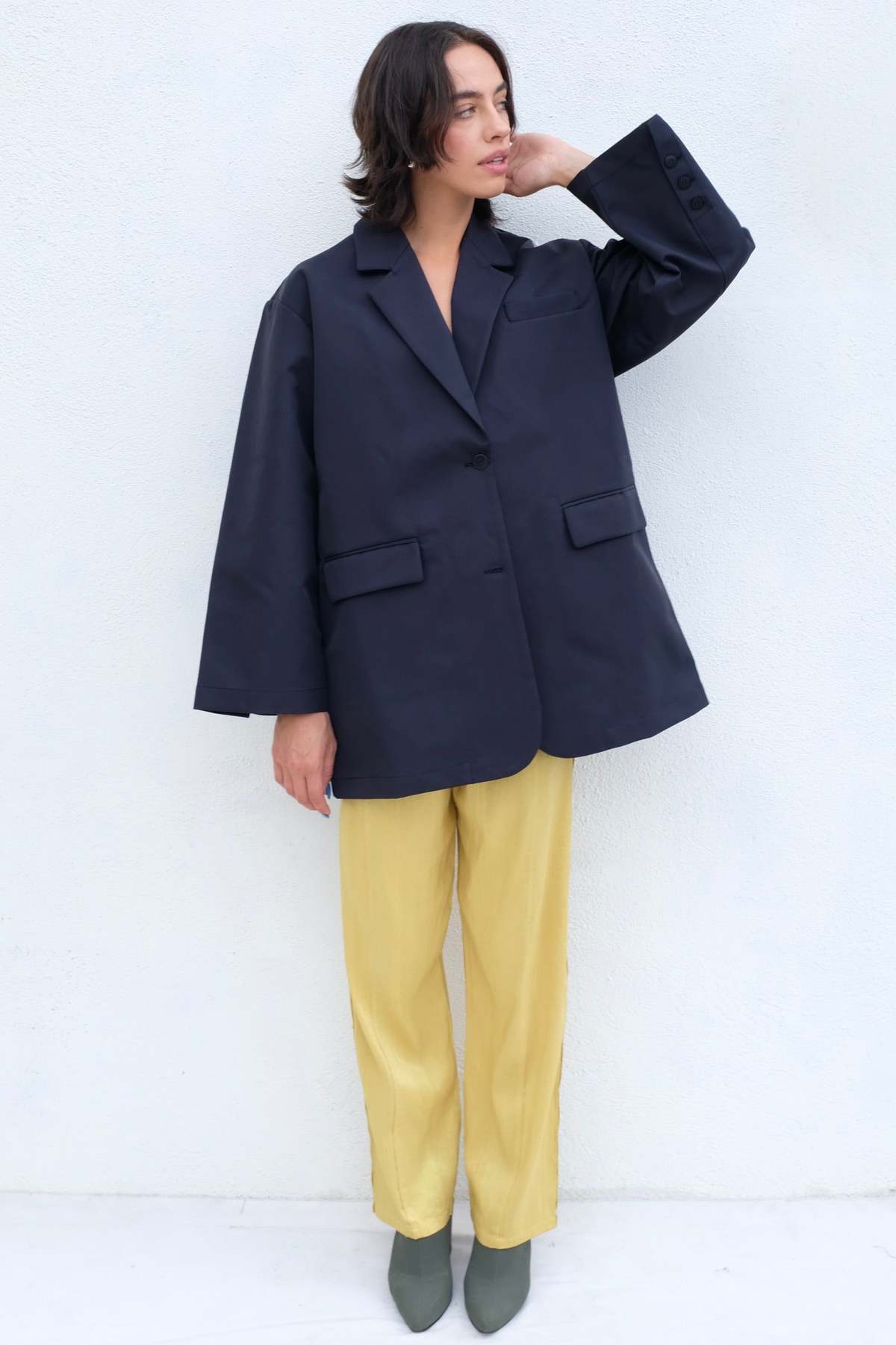 Cordera Oversize Rain Blazer - Dark Navy | Garmentory