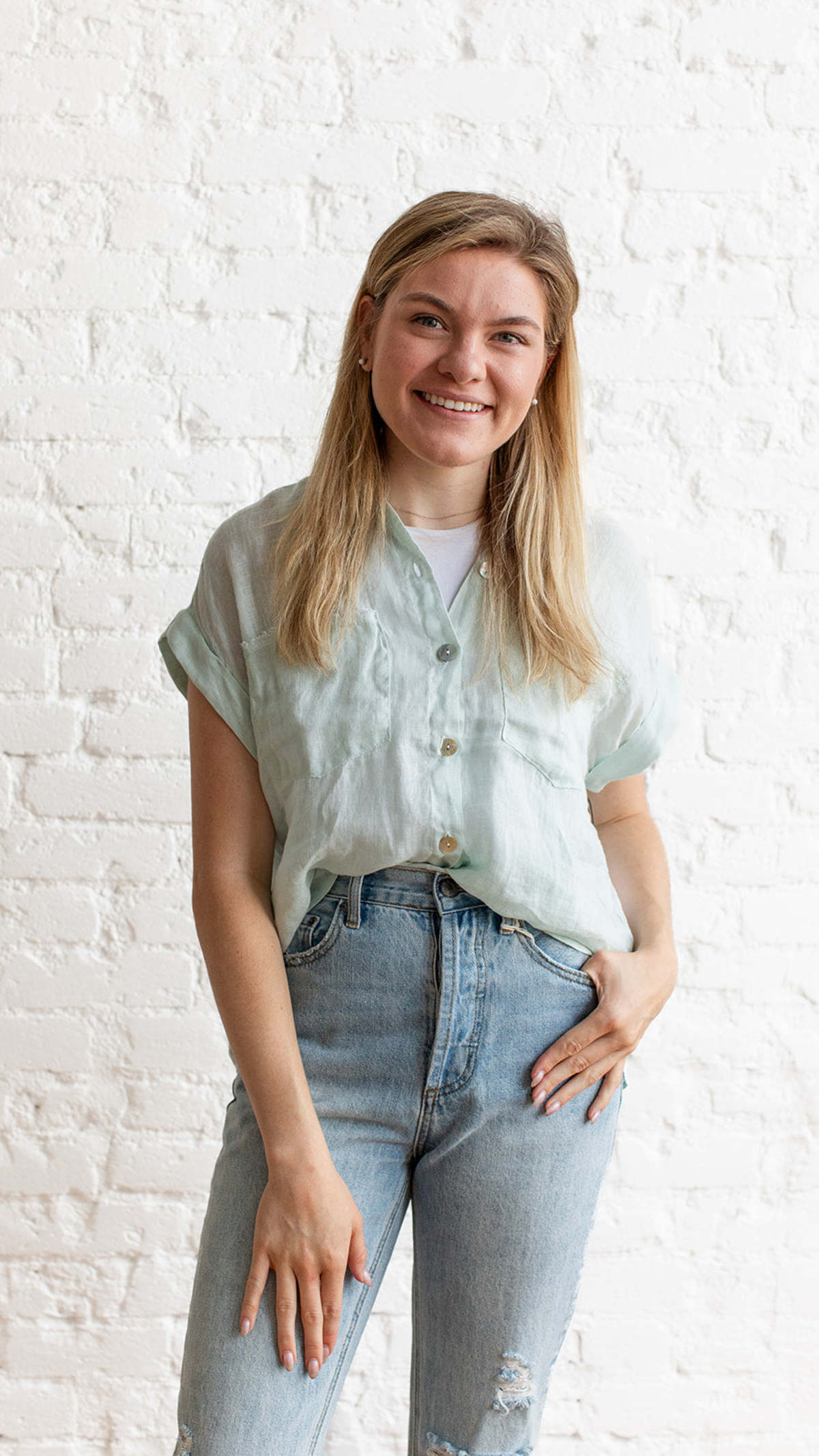 Bella Dahl Button Down - Sage Mist | Garmentory