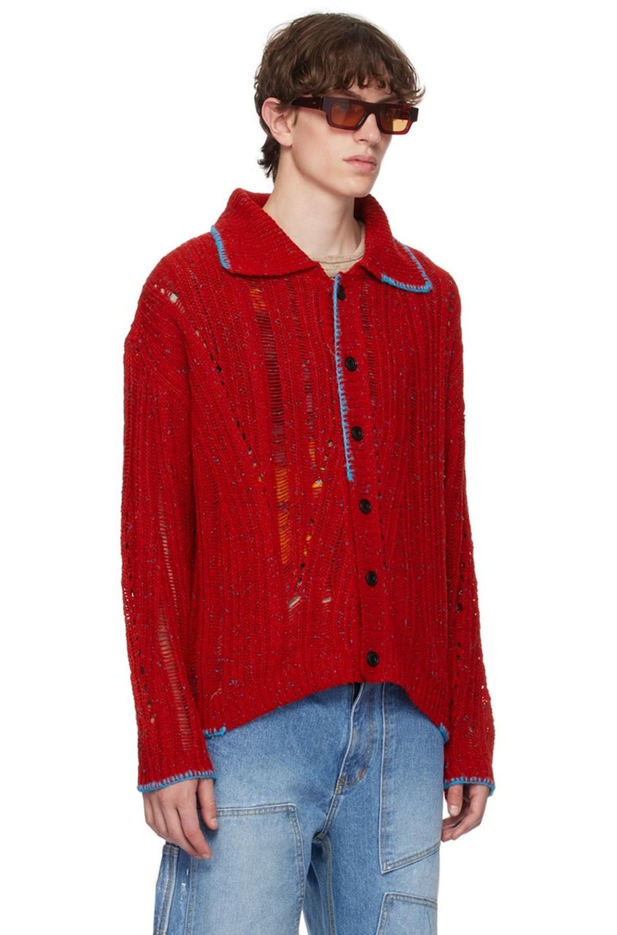 ANDERSSON BELL Spread Collar Cardigan - Red | Garmentory