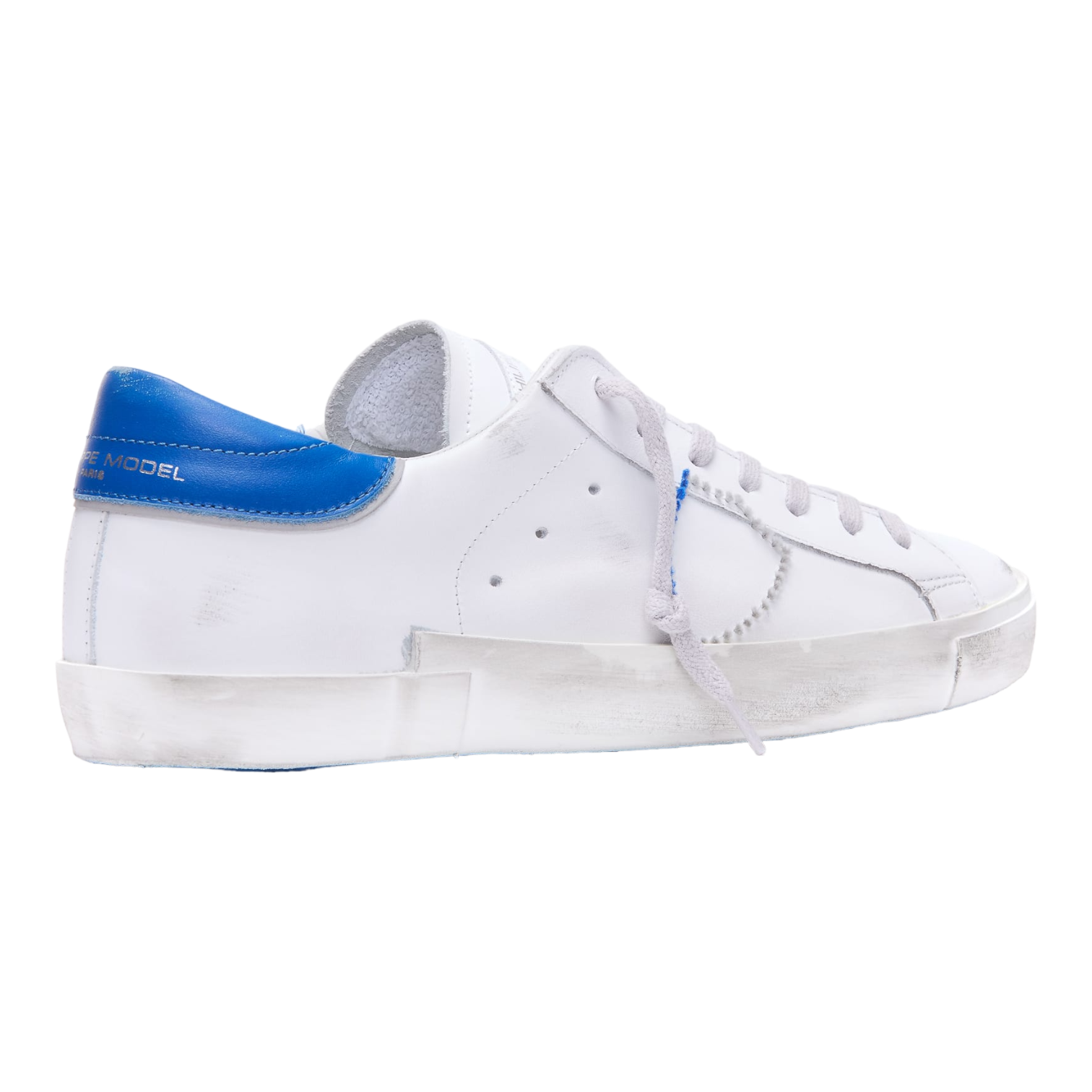 Philippe Model PRSX Low Man Veau Broderie Blanc Bluette PRLU-VB32 ...