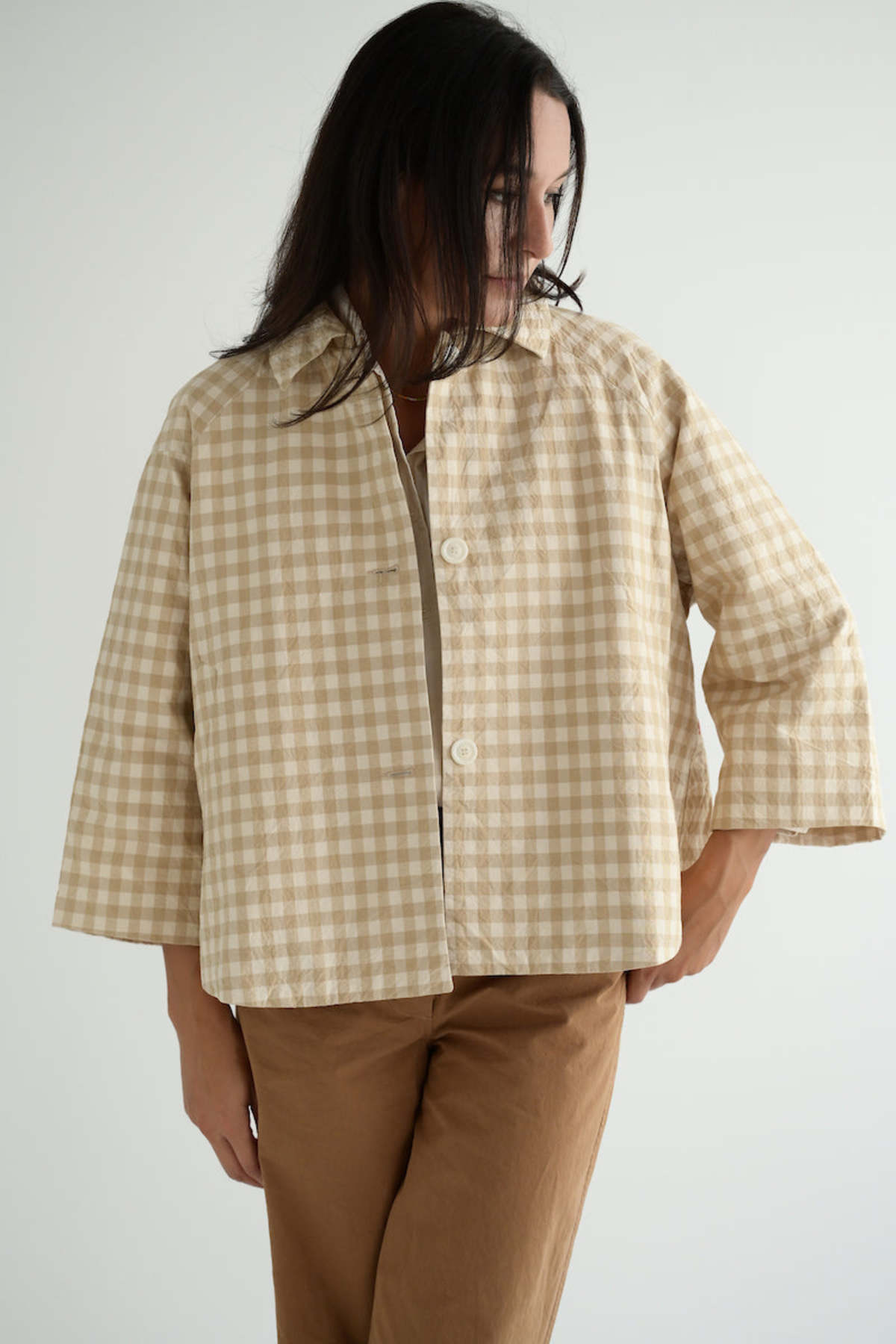 Casey Casey Dries Jacket - Beige Double Check | Garmentory