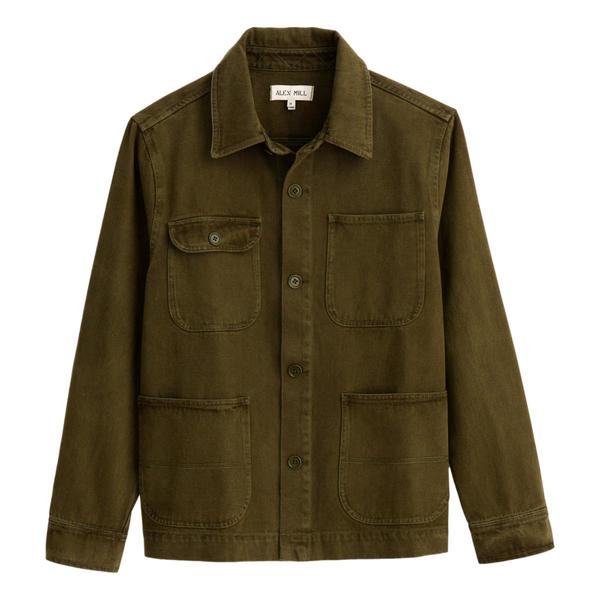 Alex Mill Recycled Denim Garment Dyed Work Jacket - Military Olive | Garmentory