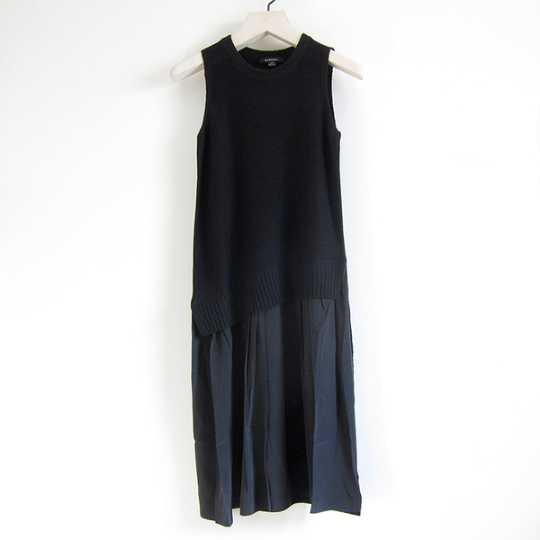 Acrobat combination wool/silk shift dress - black | Garmentory