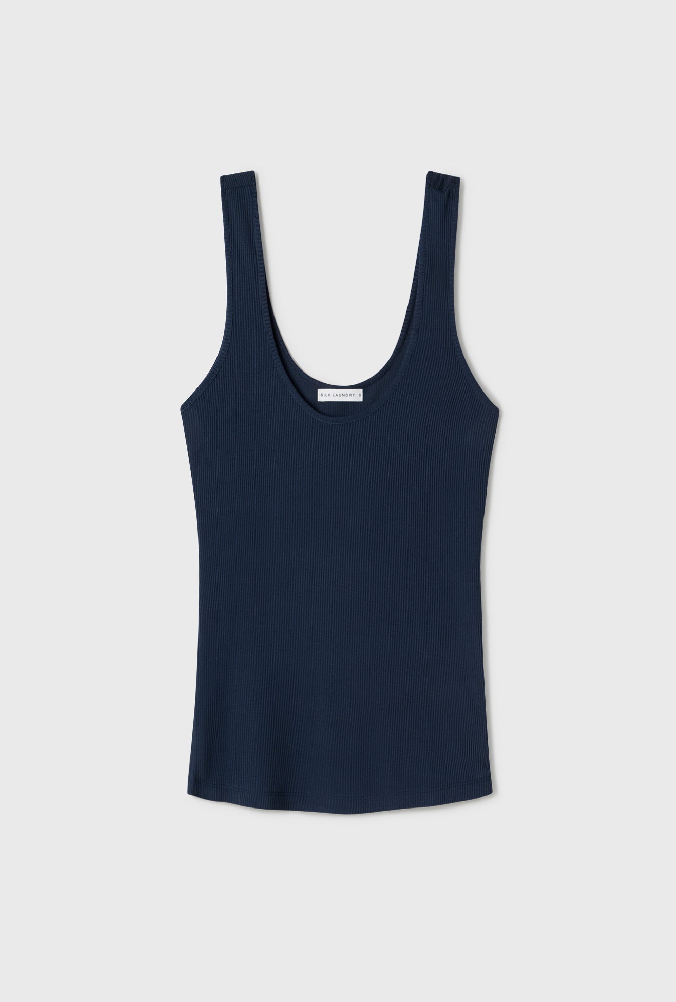 Silk Laundry RIBBED TANK - MIDNIGHT | Garmentory