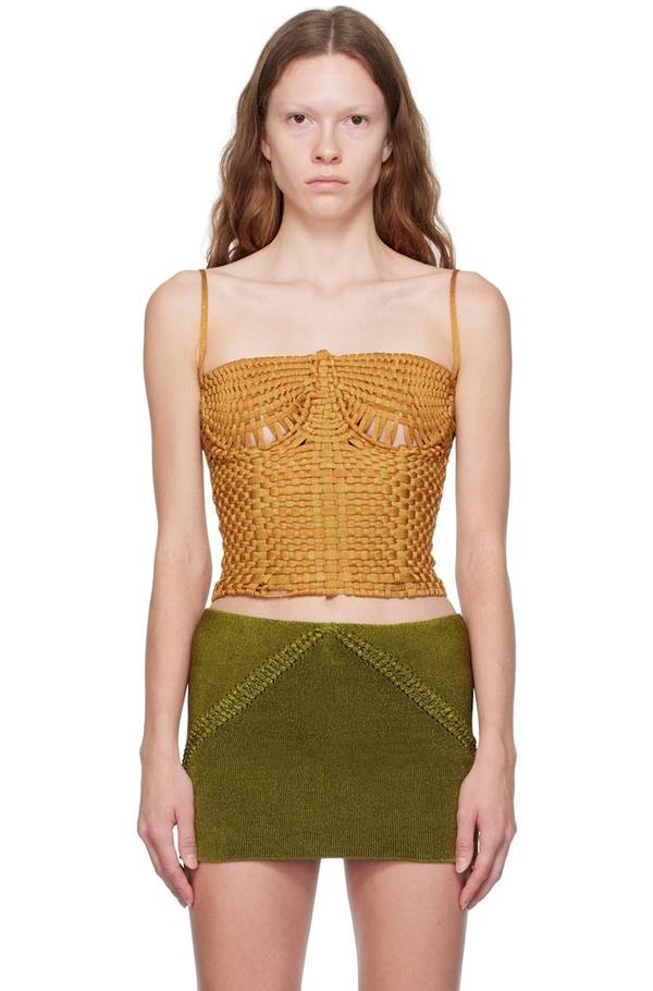 Isa Boulder Orange Weaving Tank Top - Tangerine | Garmentory