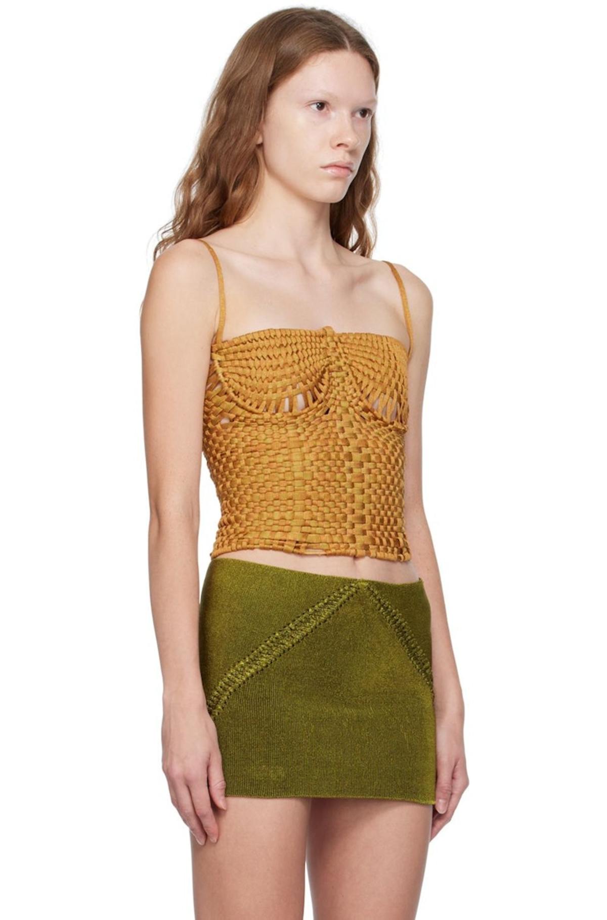 Isa Boulder Orange Weaving Tank Top - Tangerine | Garmentory