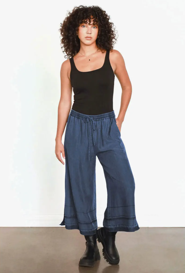 1250C Crop Wide Leg Pant - Dark Blue | Garmentory