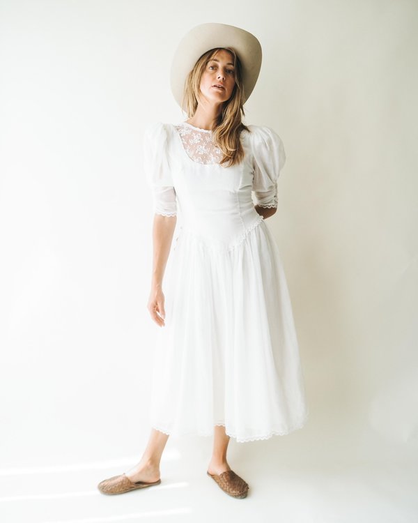 Vintage Gunnie Sax Dress - White | Garmentory