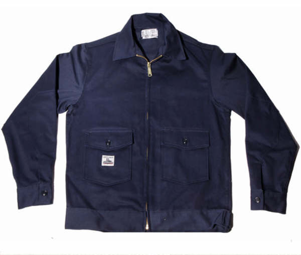Left Field NYC 9oz Twill Work Uniform Greaser Garage Jacket - Dark Navy ...