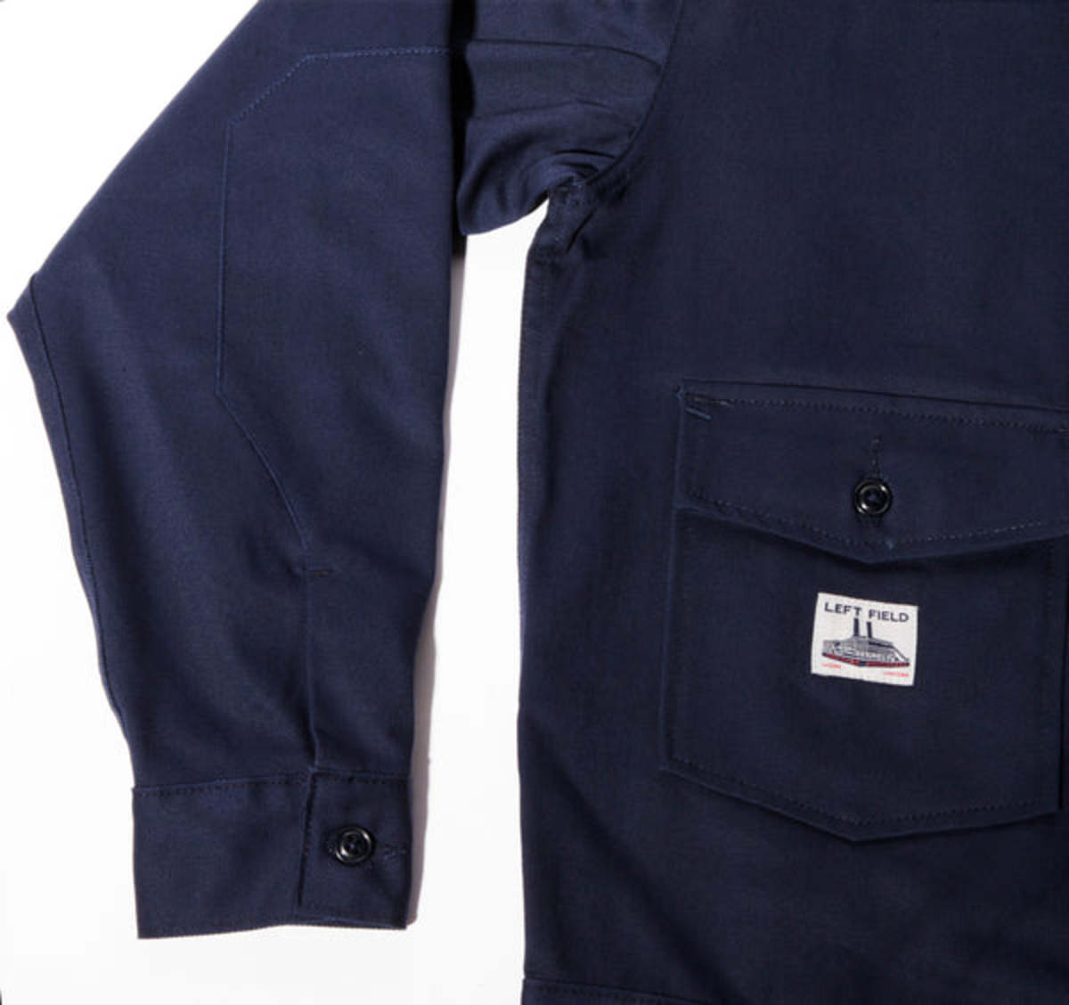Left Field NYC 9oz Twill Work Uniform Greaser Garage Jacket - Dark Navy ...