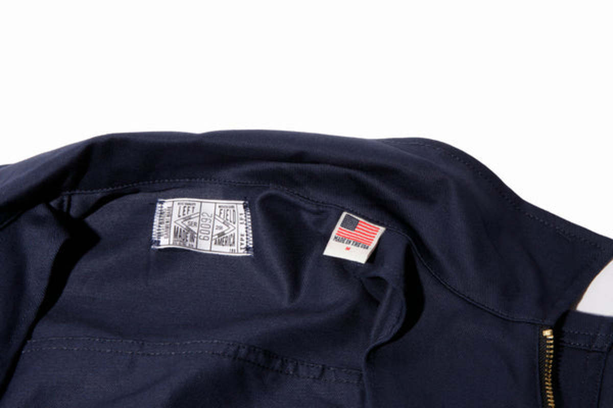 Left Field NYC 9oz Twill Work Uniform Greaser Garage Jacket - Dark Navy ...