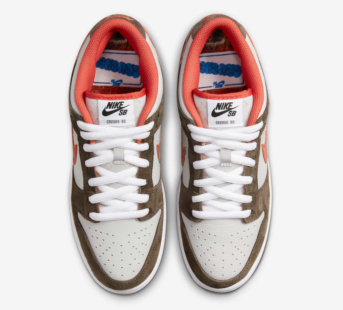 Nike SB Dunk Low Pro QS Crushed D.C. Shoes - Olive Grey/Mantra Orange ...