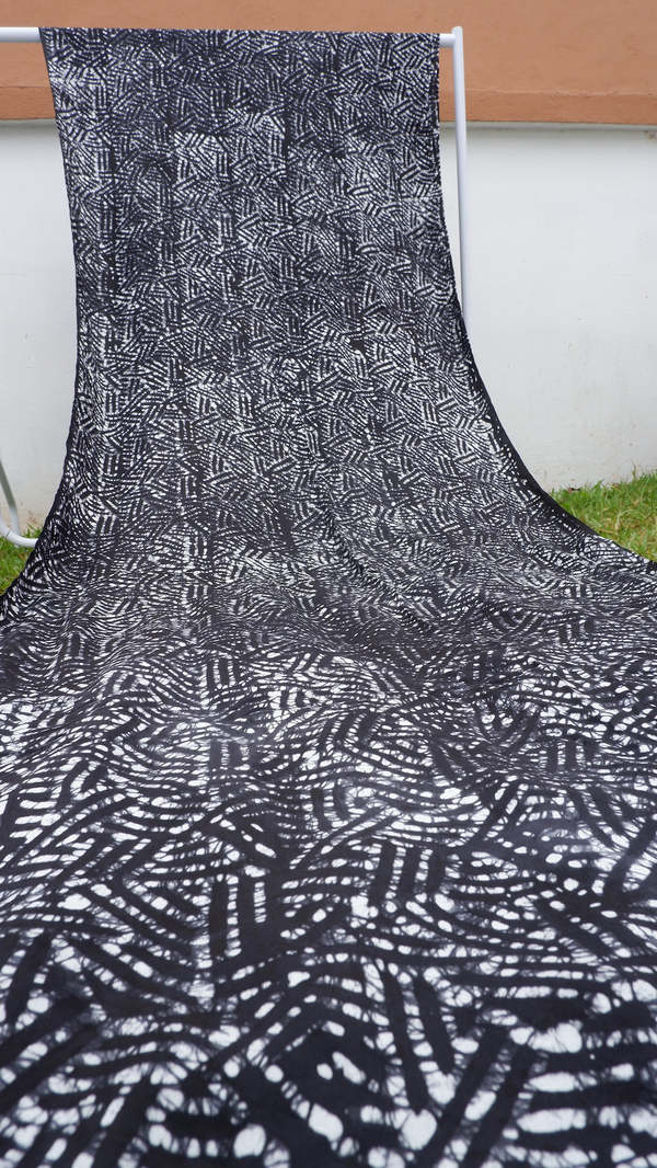 Sample Fabric - Rayon in Black Strips | Garmentory