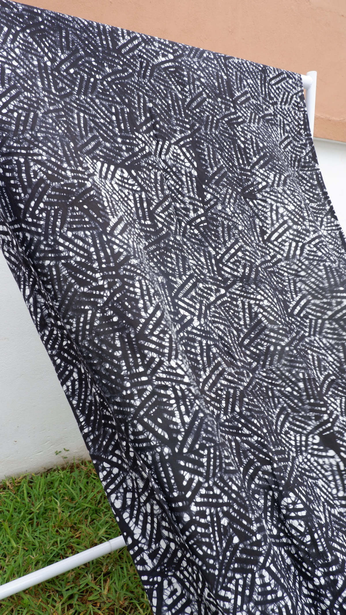 Sample Fabric - Rayon in Black Strips | Garmentory