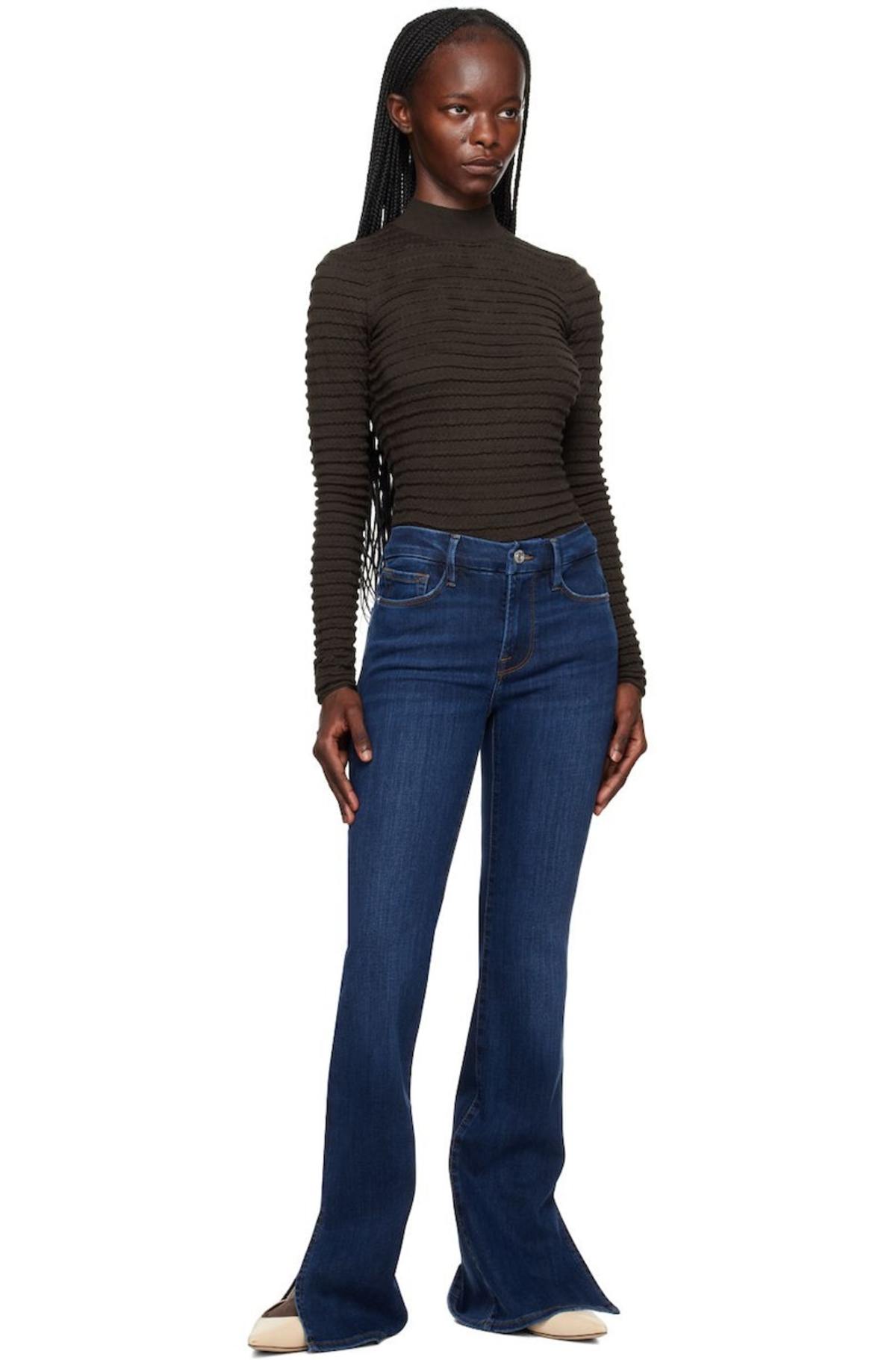 Frame Le Mini Boot Jeans - Blue | Garmentory