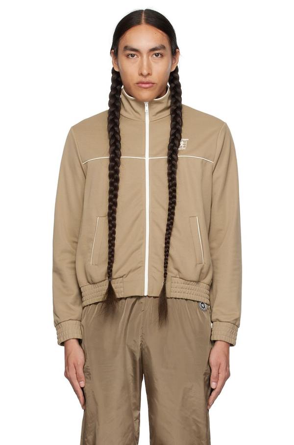 Sporty & Rich Runner Track Jacket - Espresso/White | Garmentory
