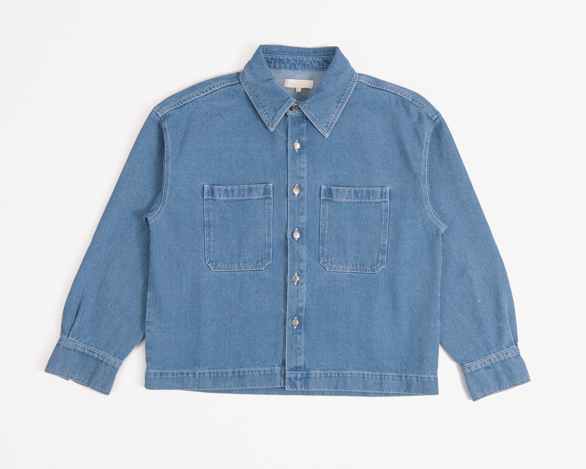 mfpen Cut Off Denim Jacket - Light Blue | Garmentory