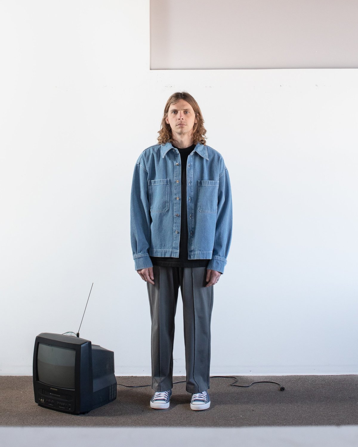 mfpen Cut Off Denim Jacket - Light Blue | Garmentory