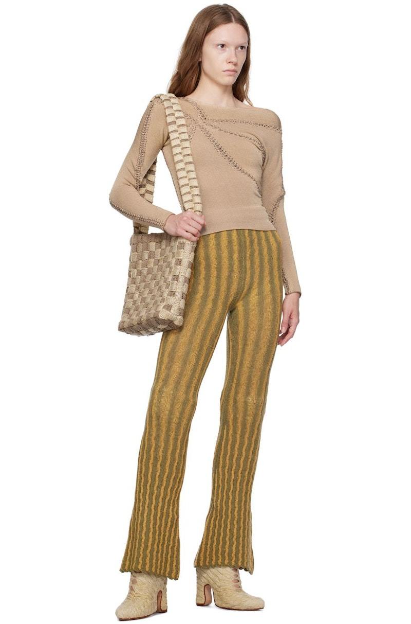 Isa Boulder SSENSE Exclusive Tan & Brown Accountant Bag - Burlap Mix ...