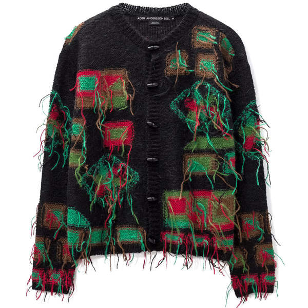 Village Intarsia Cardigan 'Black' | Garmentory