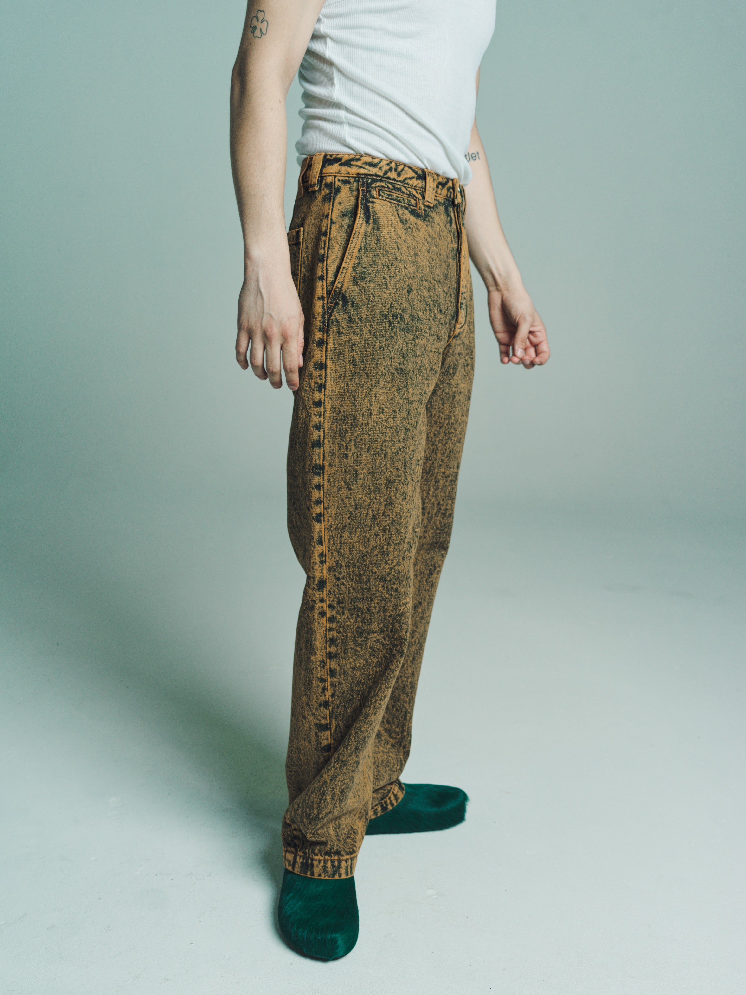 Marni Marble Dyed Denim Trousers - Brown | Garmentory