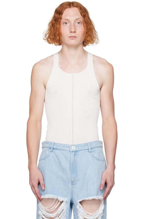 Dion Lee White Paneled Tank Top - Ivory | Garmentory