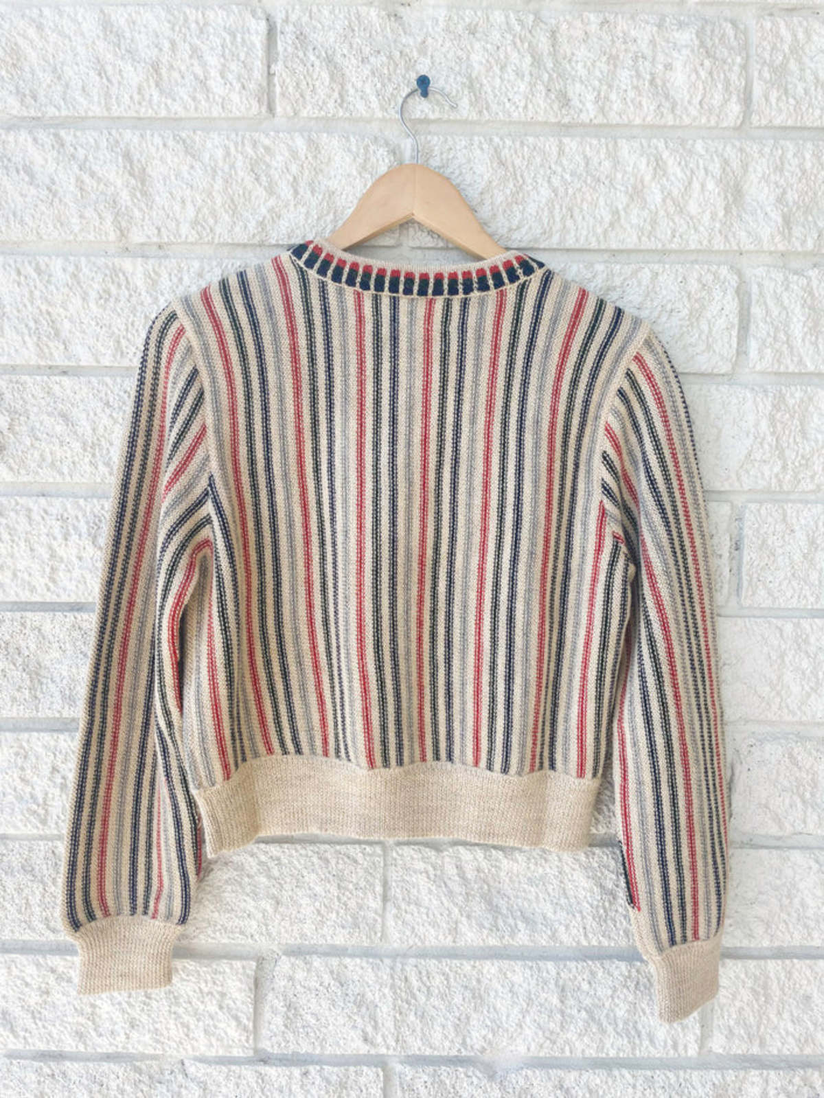 The Great. THE TINY CARDIGAN - CREAM TICKING STRIPE | Garmentory