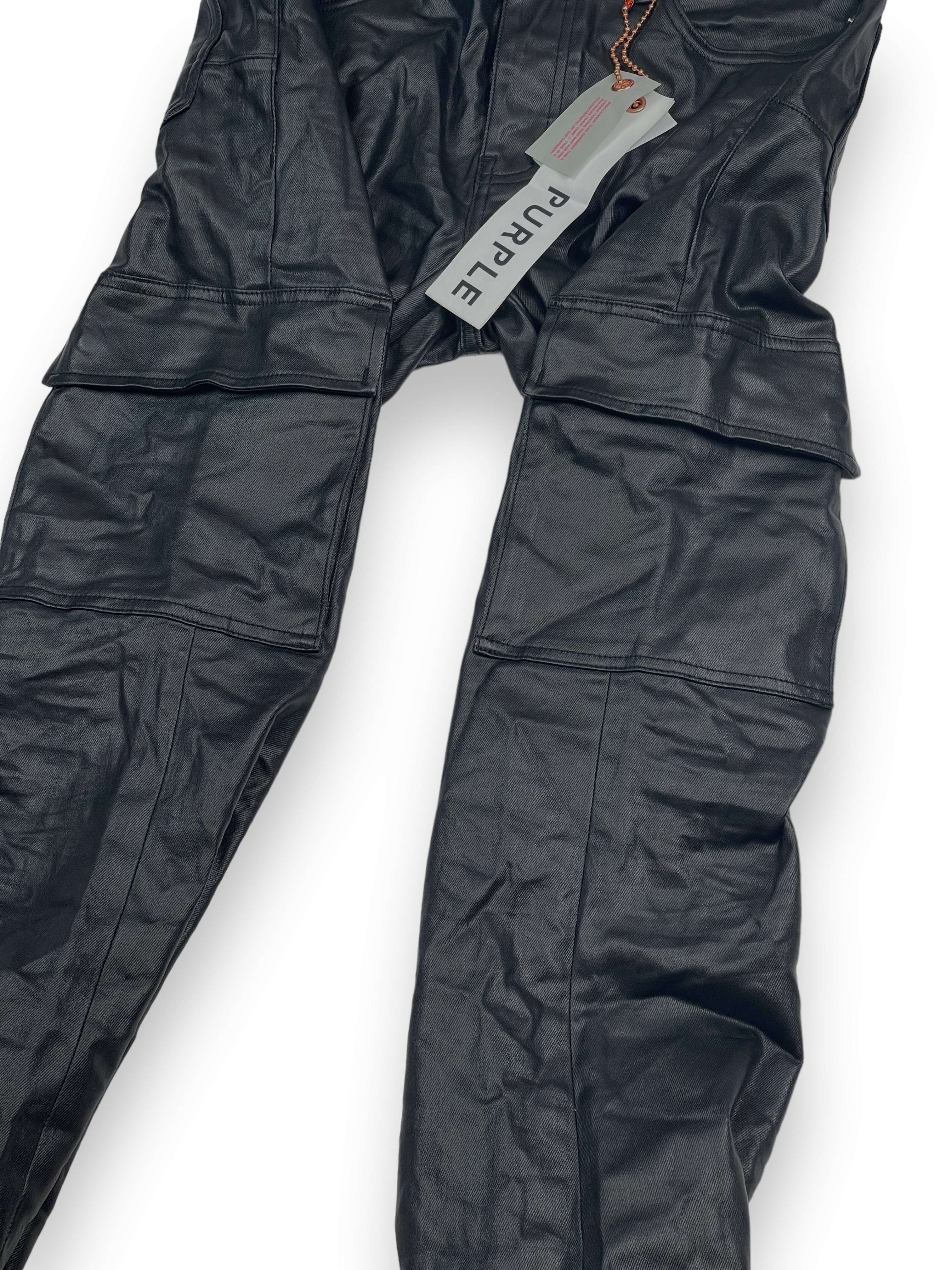 PURPLE P004 PATENT FILM CARGO FLARE - Black | Garmentory