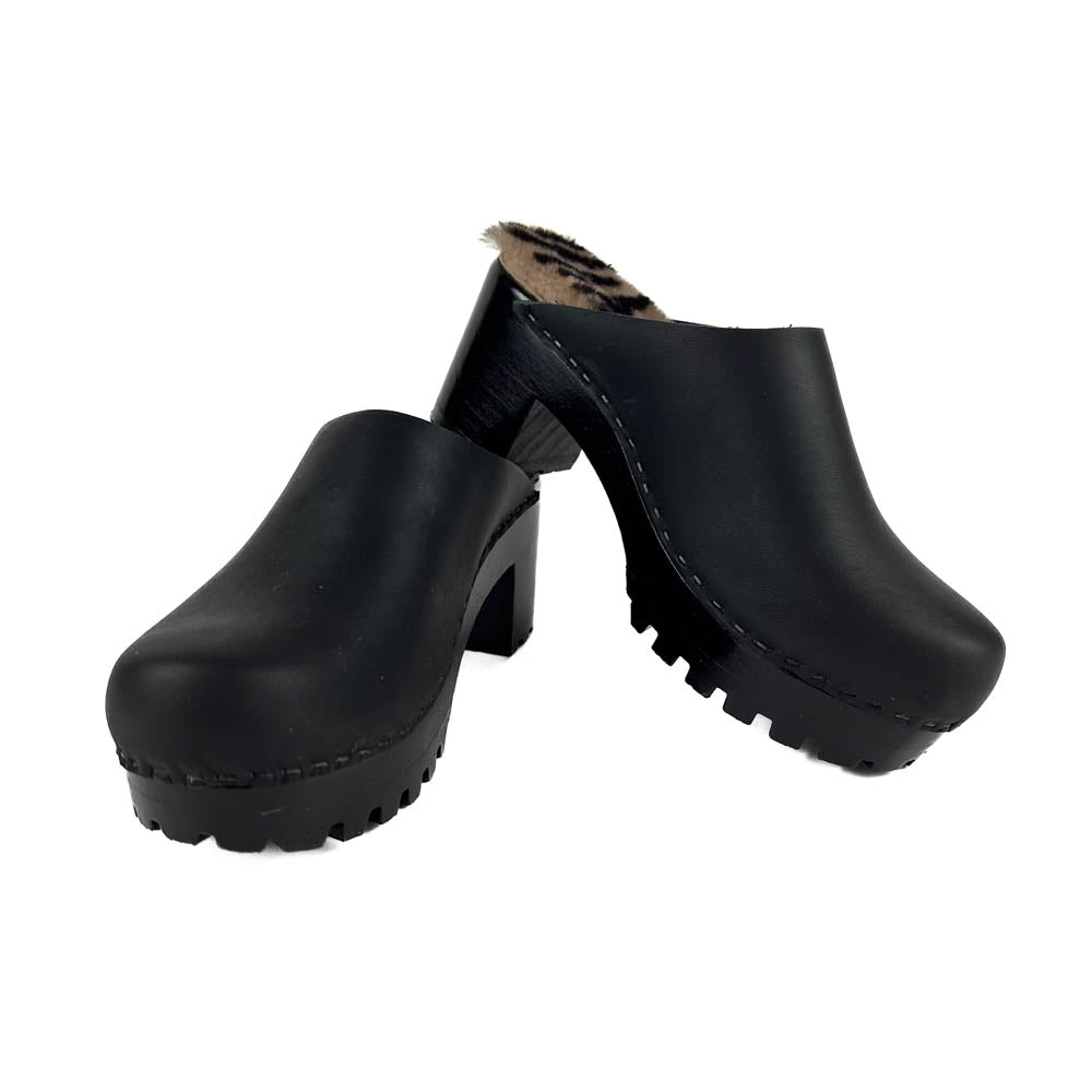 No. 6 Liza Clog on Mid Tread - Black/Zebra | Garmentory