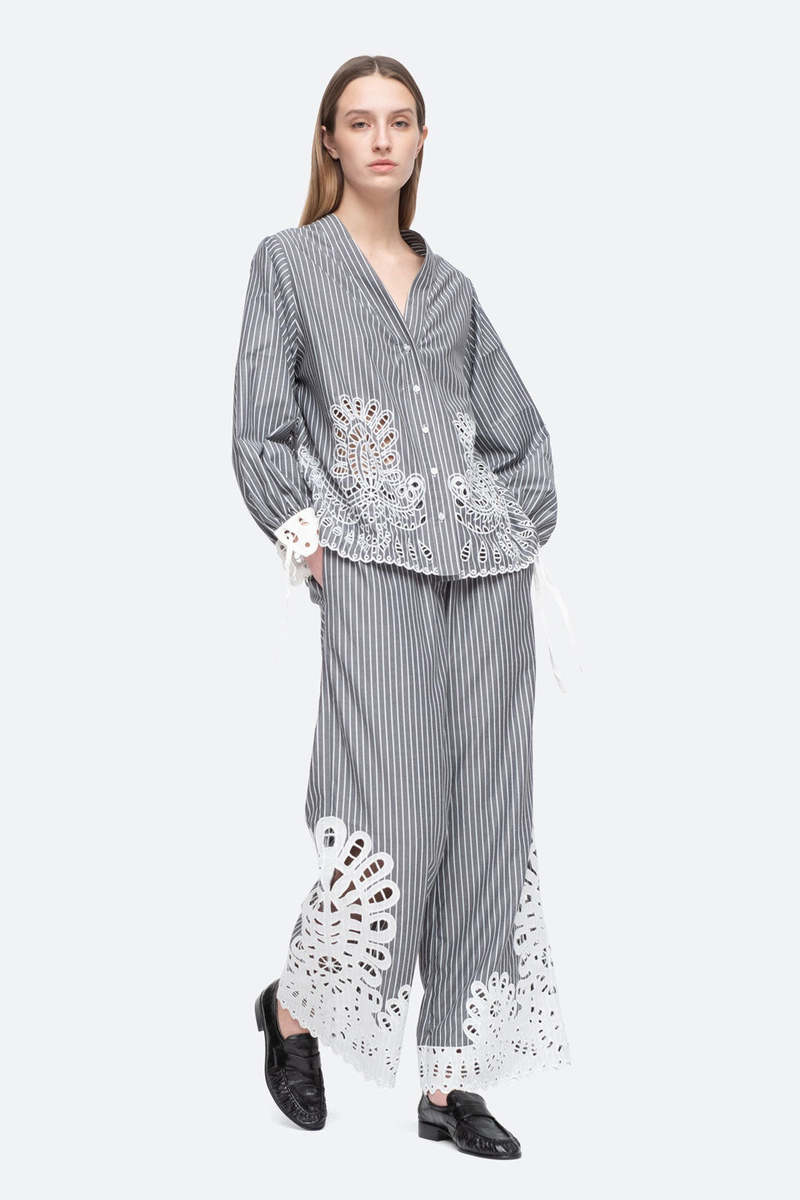Sea NY Cassidy Eyelet Pants - Gray | Garmentory