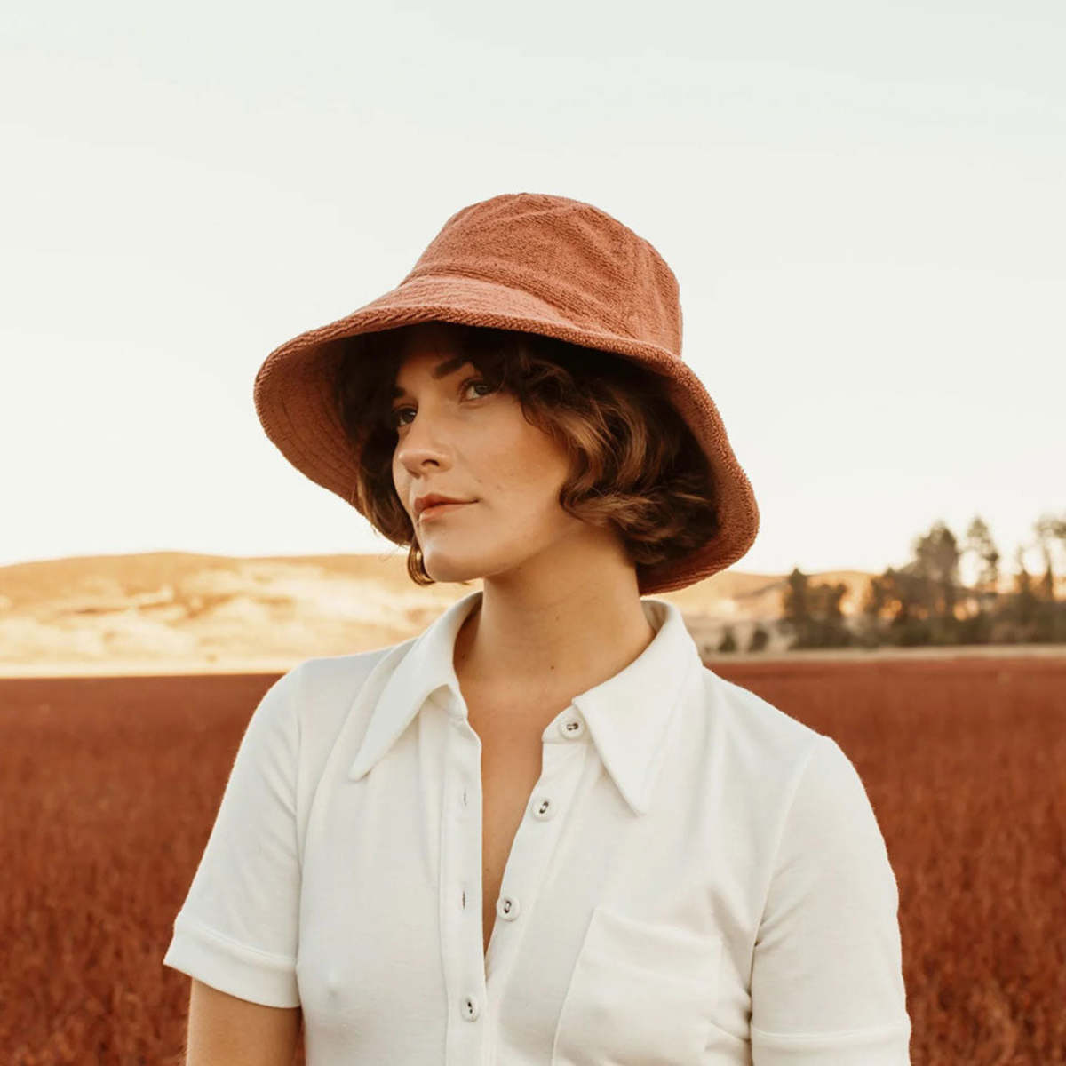 Freya Pampas Terry Bucket Hat | Garmentory