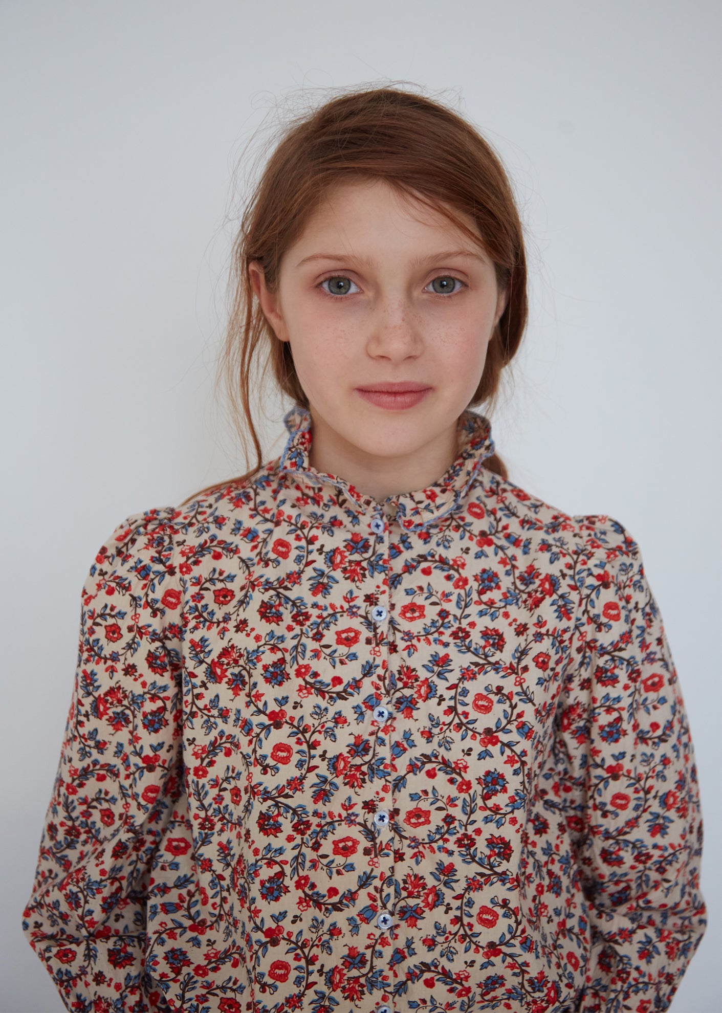 Kids Caramel MADISON GIRL BLOUSE - CREAM FLORAL | Garmentory