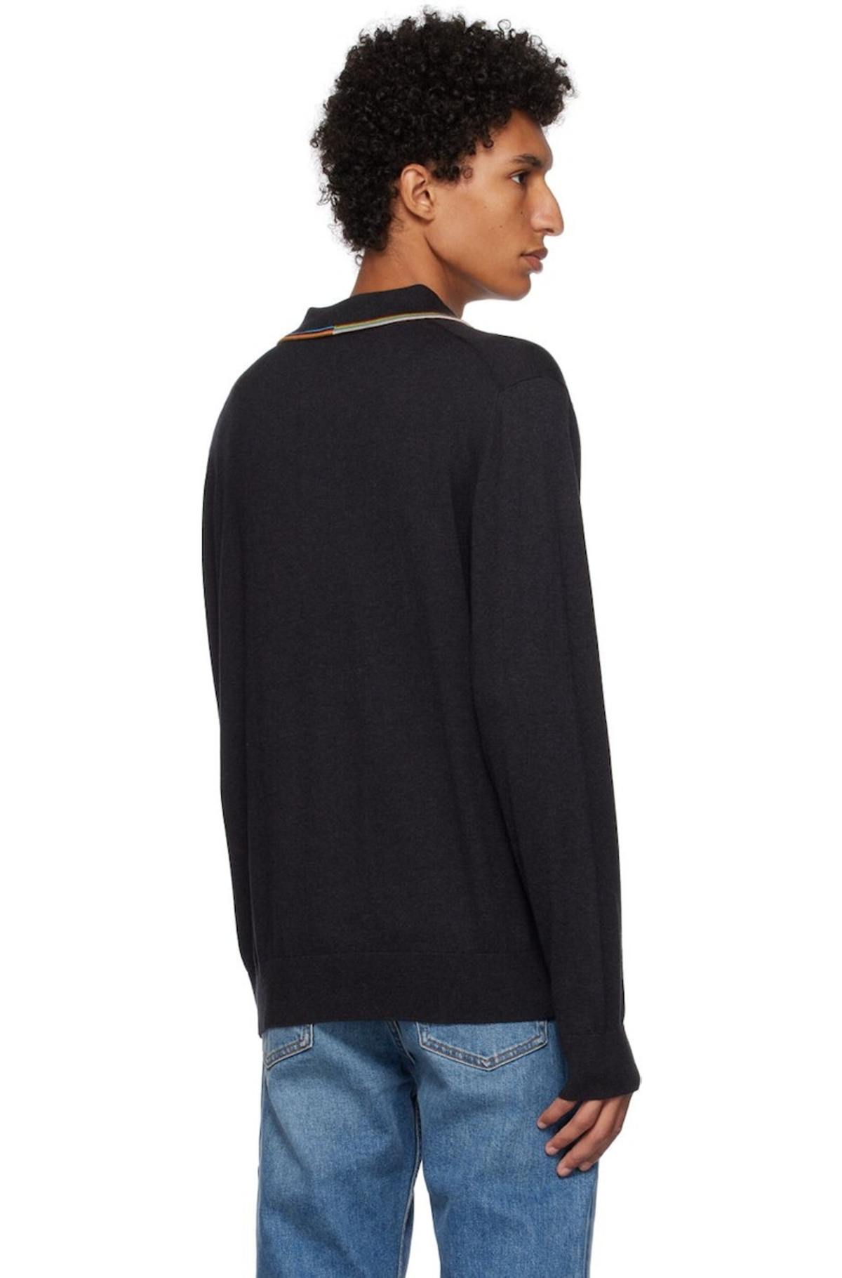 PAUL SMITH Signature Stripe Polo - Charcoal Gray | Garmentory